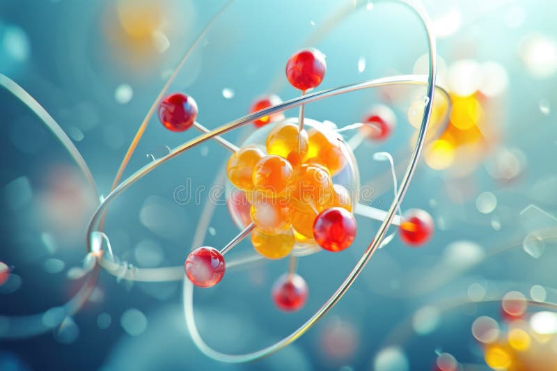 Atomic Dance: Subatomic Realm, Electrons, Neutrons, and Protons Orbit a ...