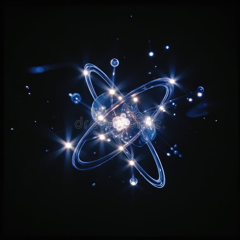 Atomic Dance: Subatomic Realm, Electrons, Neutrons, and Protons Orbit a ...