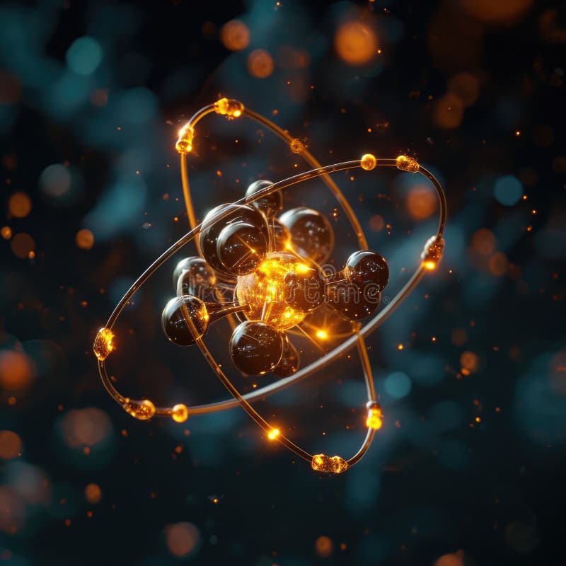 Atomic Dance: Subatomic Realm, Electrons, Neutrons, and Protons Orbit a ...