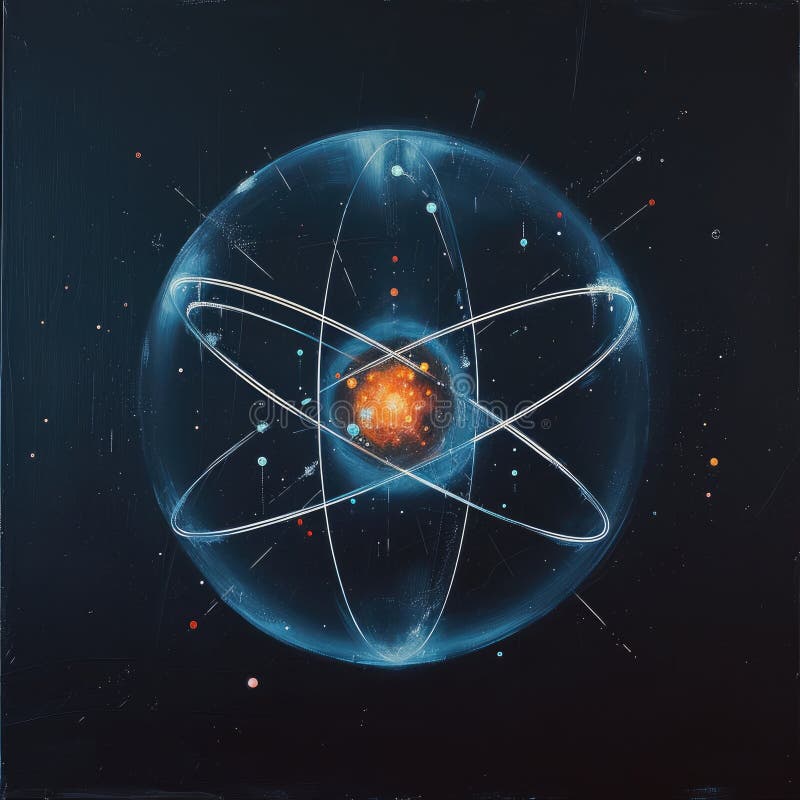 Atomic Dance: Subatomic Realm, Electrons, Neutrons, and Protons Orbit a ...