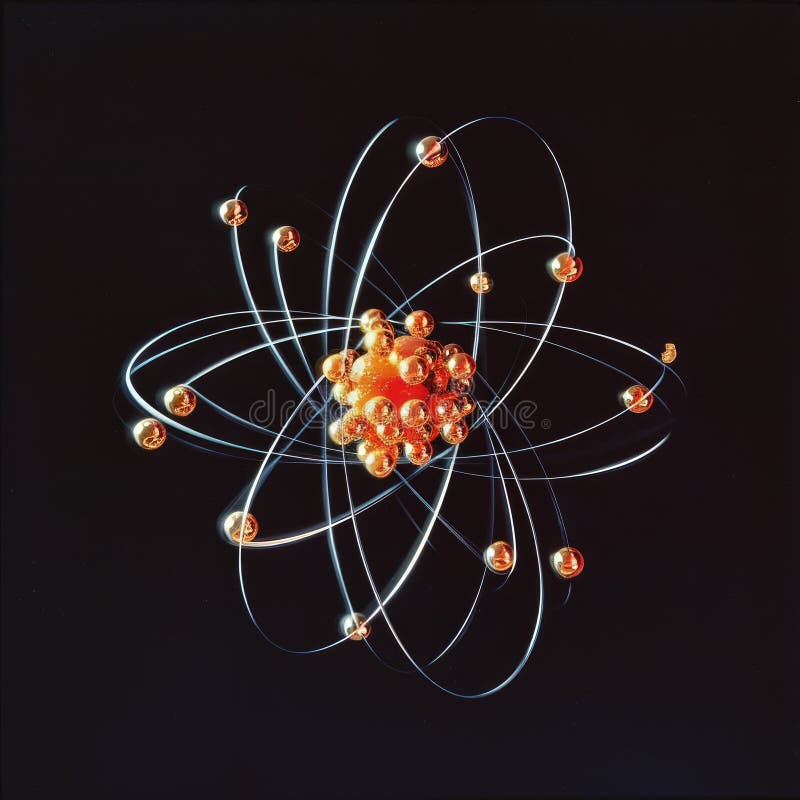Atomic Dance: Subatomic Realm, Electrons, Neutrons, and Protons Orbit a ...