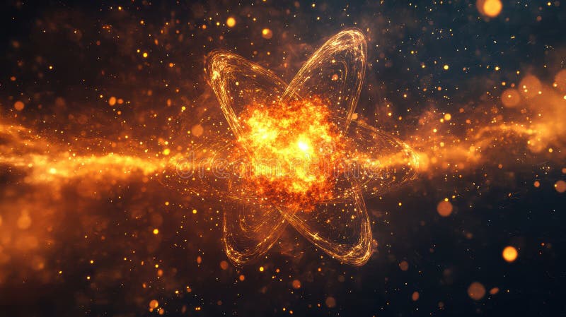 Atomic Energy: a Blazing Cosmic Display Stock Illustration ...