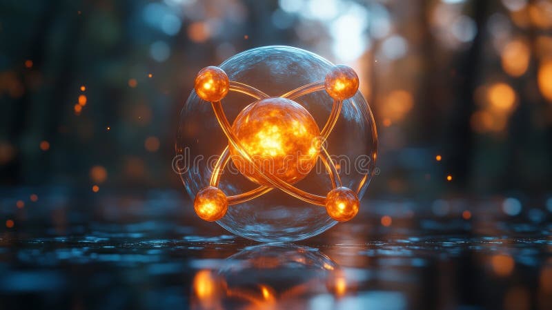 Atomic Energy Glowing Sphere Stock Image - Image of pattern, digital ...