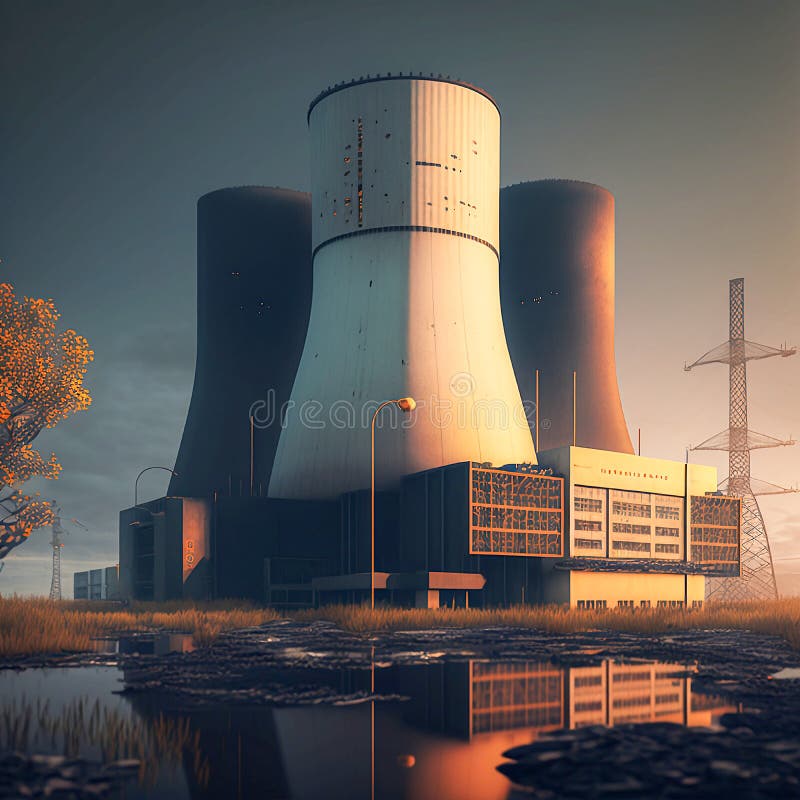 Atomic Energy Nuclear Center Building Stock Illustration - Illustration ...