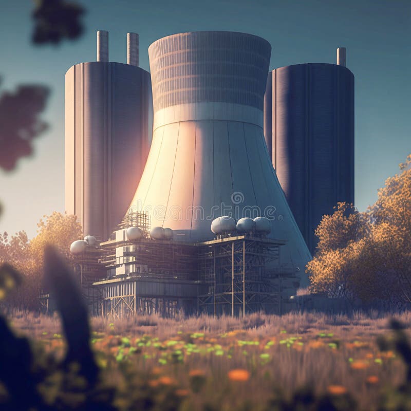 Atomic Energy Nuclear Center Building Stock Illustration - Illustration ...