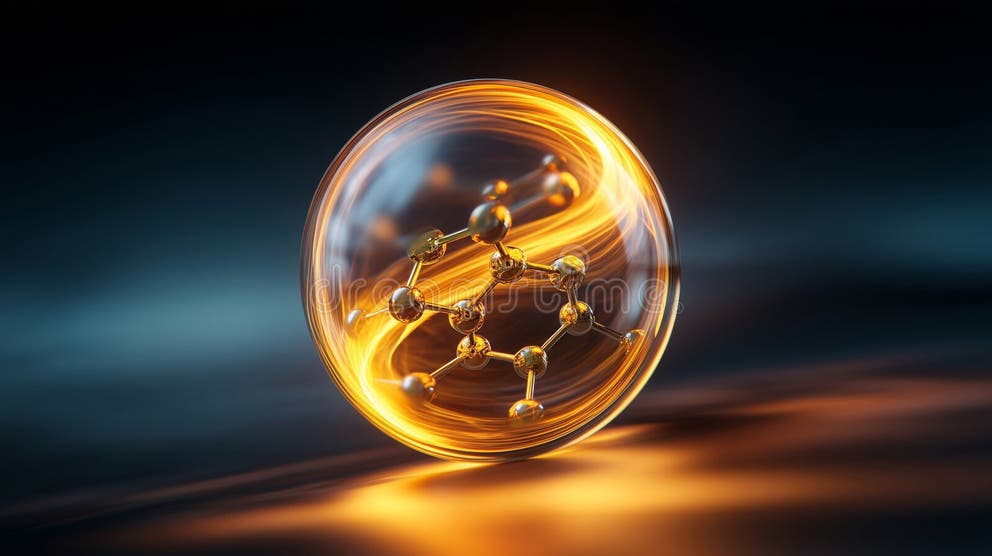 Atomic Energy Sphere with Radiant Glow and Dynamics Stock Photo - Image ...