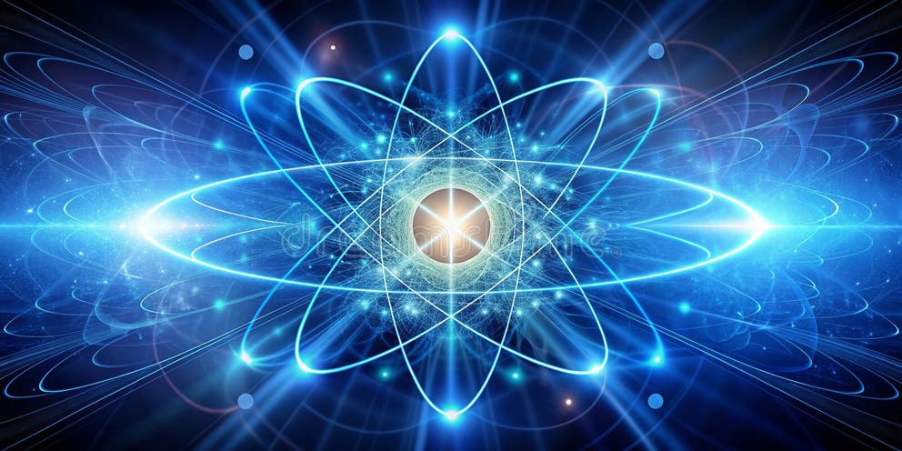 Atomic Energy Structures Visual Concept of Energy Flow and Creation AI-Created Content Stock ...