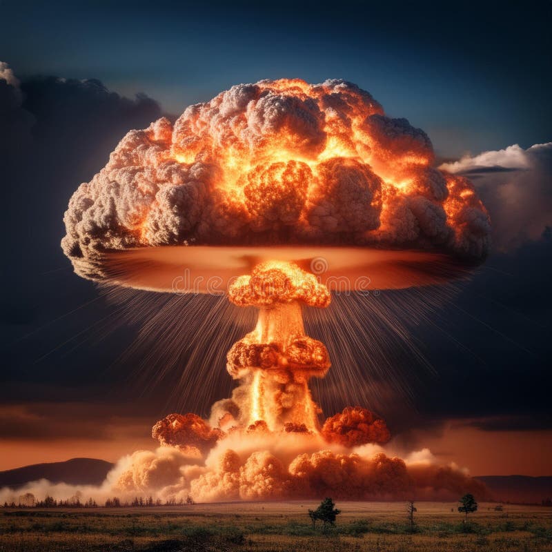 Atomic Explosion, AI Generated Stock Illustration - Illustration of ...