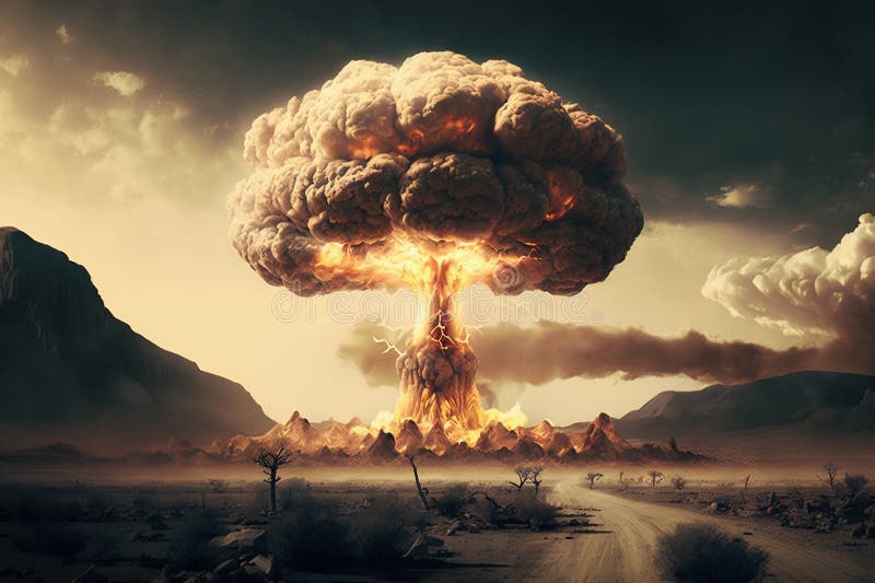 Atomic Explosion after the Bomb. Nuclear War. AI Generated Stock ...