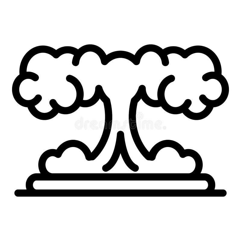 Atomic Explosion Icon, Outline Style Stock Vector - Illustration of ...