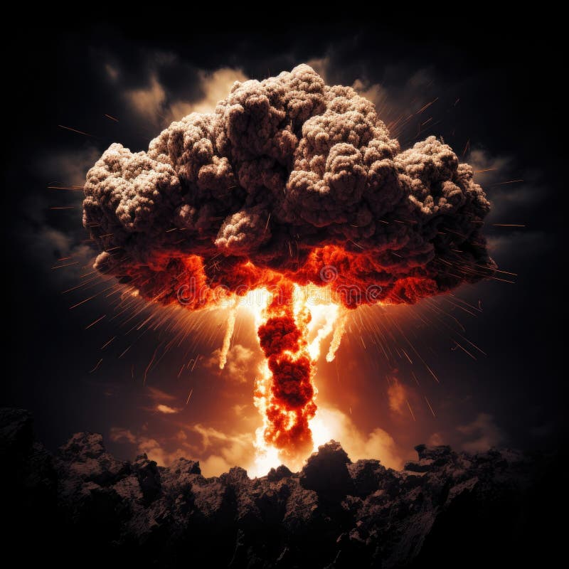 Atomic Explosion of a Nuclear Bomb with a Mushroom Cloud Stock ...