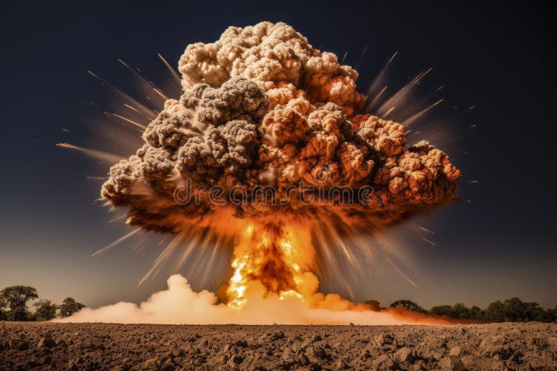 Atomic Explosion: Power and Destruction Stock Illustration ...