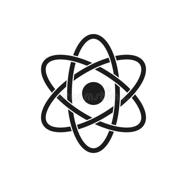 Atomic Icon Illustration. Scientific Physics Symbol. Geometric Atom ...