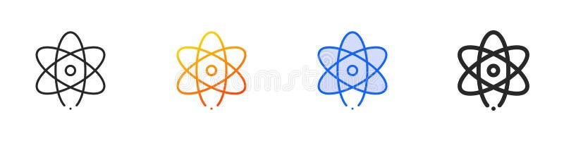 Atomic Icon.Thin Linear, Gradient, Blue Stroke and Bold Style Design ...
