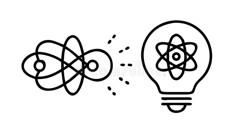 Atomic Ideas: Linked Atoms with Lightbulbs for Core Innovation, Vector ...