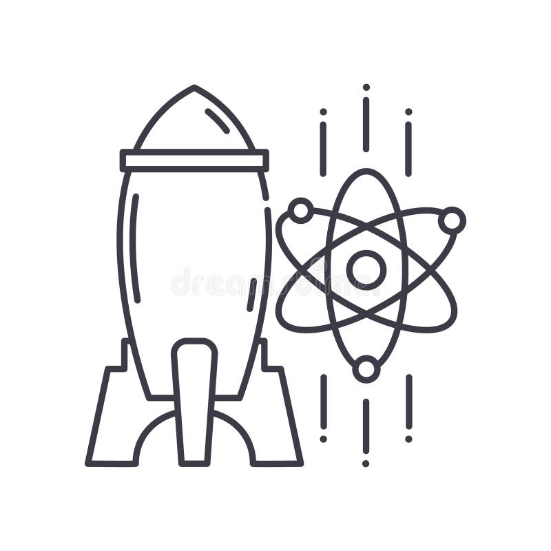 Atomic Industry Icon, Linear Isolated Illustration, Thin Line Vector ...