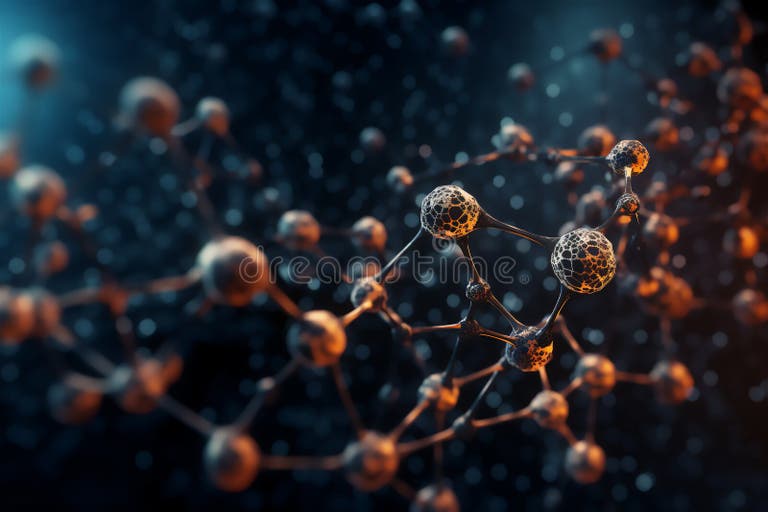 Atomic Level Molecular Structure 3d Rendered Molecules and Atoms ...
