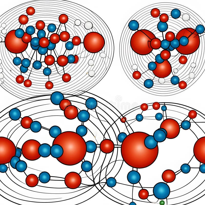 Atomic model, AI-Generatet stock illustration. Illustration of borsche ...