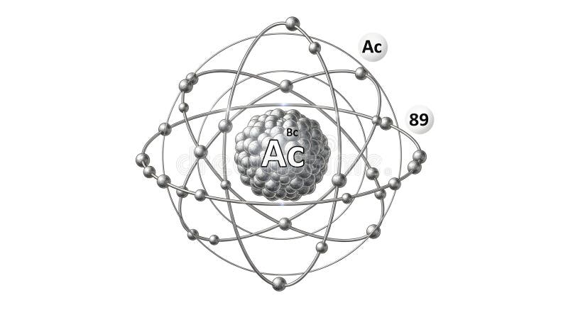 An Atomic Model Illustration of Actinium (Ac), Atomic Number 89. Stock ...