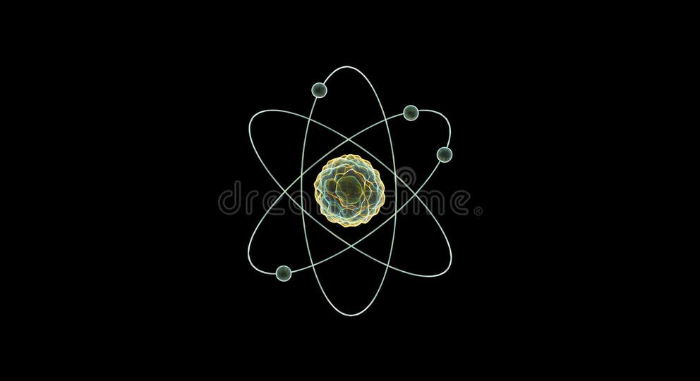 An Atomic Model Illustration Features a Central Nucleus Composed of ...