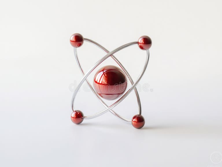 Atomic Model Red Spheres stock illustration. Illustration of molecule ...
