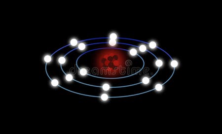 Atomic Model Showing Electrons Orbiting a Nucleus, Bohr Model Stock ...