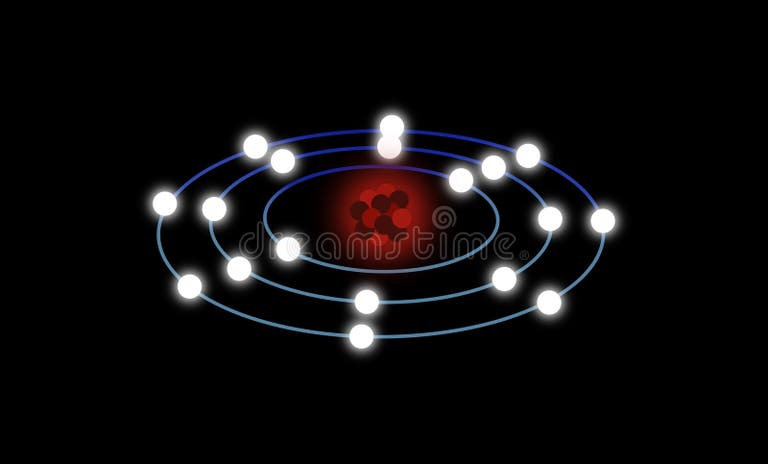 Atomic Model Showing Electrons Orbiting a Nucleus, Bohr Model Stock ...