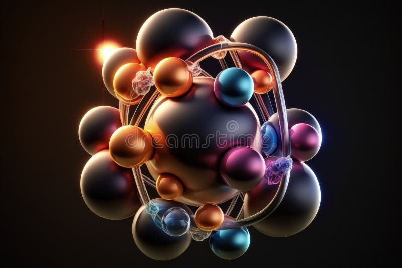 Atomic Nucleus Electrons Neutrons Protons. Model Shows that an Atom is ...
