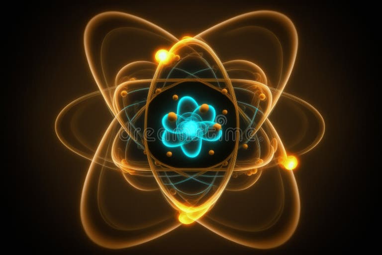 Atomic Nucleus Electrons Neutrons Protons. Model Shows that an Atom is ...