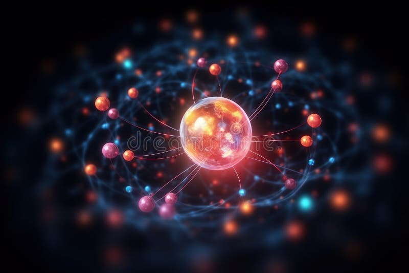 Atomic Nucleus Electrons Neutrons Protons. Model Shows that an Atom is ...