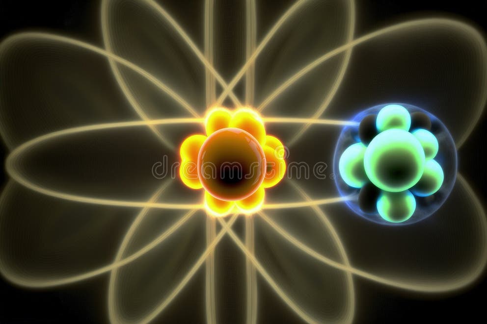 Atomic Nucleus Electrons Neutrons Protons. Model Shows that an Atom is ...