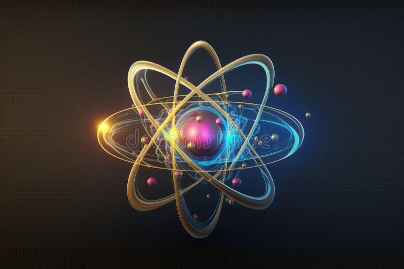 Atomic Nucleus Electrons Neutrons Protons. Model Shows that an Atom is ...