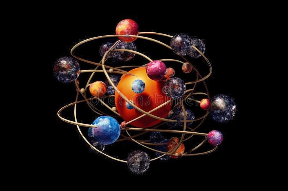 Atomic Nucleus Electrons Neutrons Protons. Model Shows that an Atom is ...