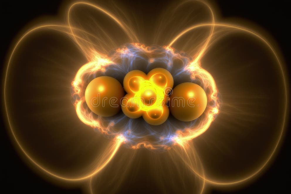Atomic Nucleus Electrons Neutrons Protons. Model Shows that an Atom is ...