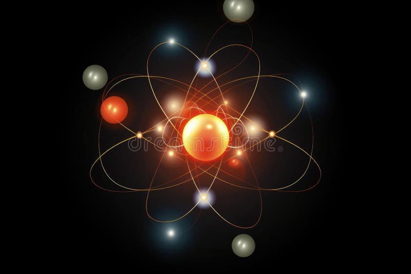Atomic Nucleus Electrons Neutrons Protons. Model Shows that an Atom is ...