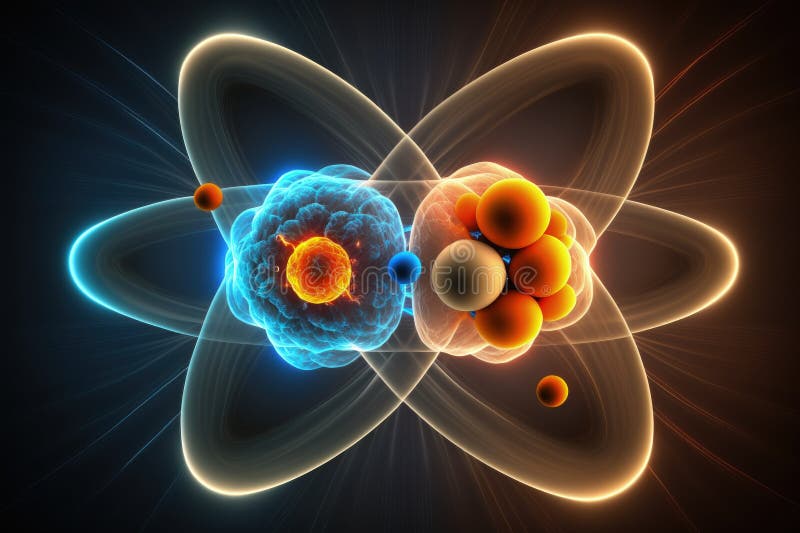 Atomic Nucleus Electrons Neutrons Protons. Model Shows that an Atom is ...