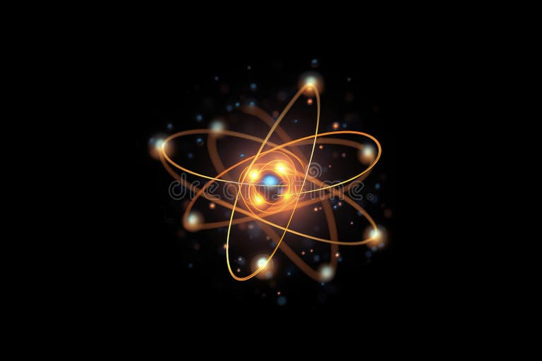 Atomic Nucleus Electrons Neutrons Protons. Model Shows that an Atom is ...