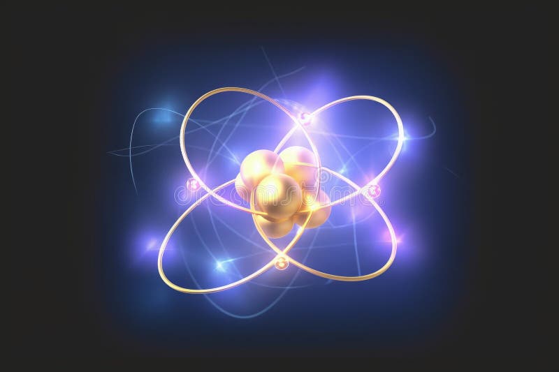 Atomic Nucleus Electrons Neutrons Protons. Model Shows that an Atom is ...