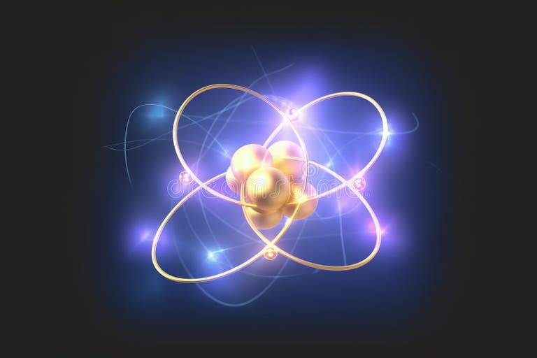 Atomic Nucleus Electrons Neutrons Protons. Model Shows that an Atom is ...