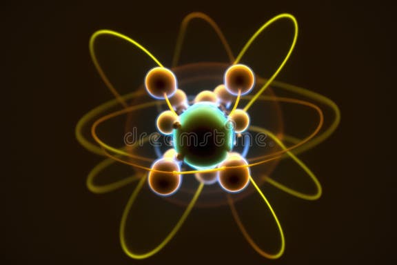 Atomic Nucleus Electrons Neutrons Protons. Model Shows that an Atom is ...