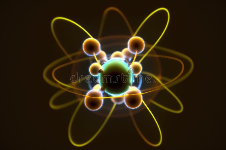 Atomic Nucleus Electrons Neutrons Protons. Model Shows that an Atom is ...