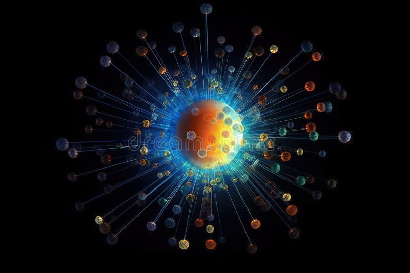Atomic Nucleus Electrons Neutrons Protons. Model Shows that an Atom is ...