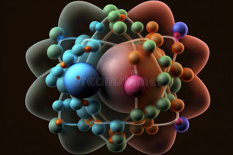 Atomic Nucleus Electrons Neutrons Protons. Model Shows that an Atom is ...