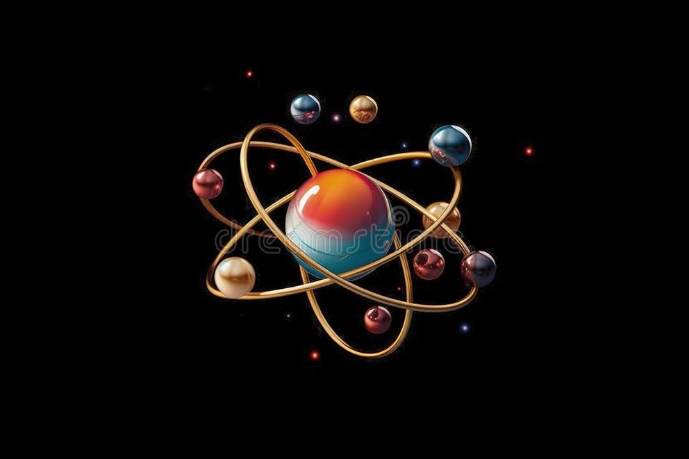 Atomic Nucleus Electrons Neutrons Protons. Model Shows that an Atom is ...