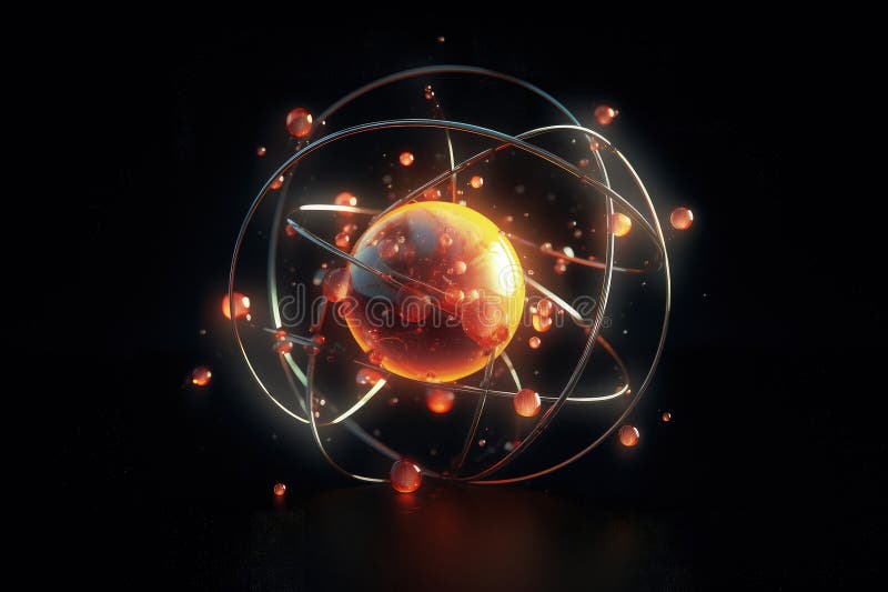 Atomic Nucleus Electrons Neutrons Protons. Model Shows that an Atom is ...