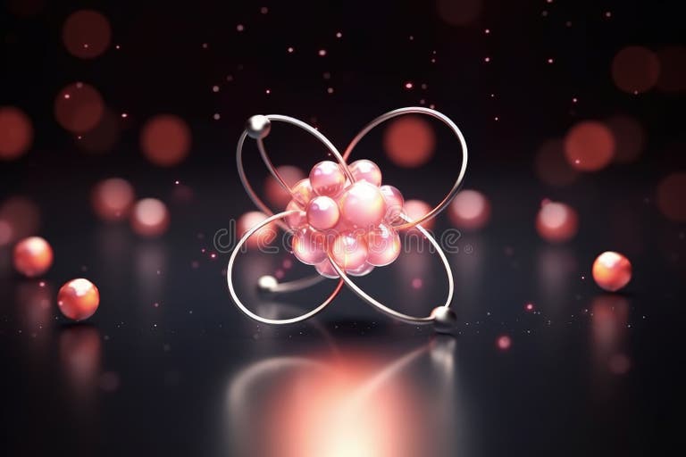 Atomic Nucleus Electrons Neutrons Protons. Model Shows that an Atom is ...