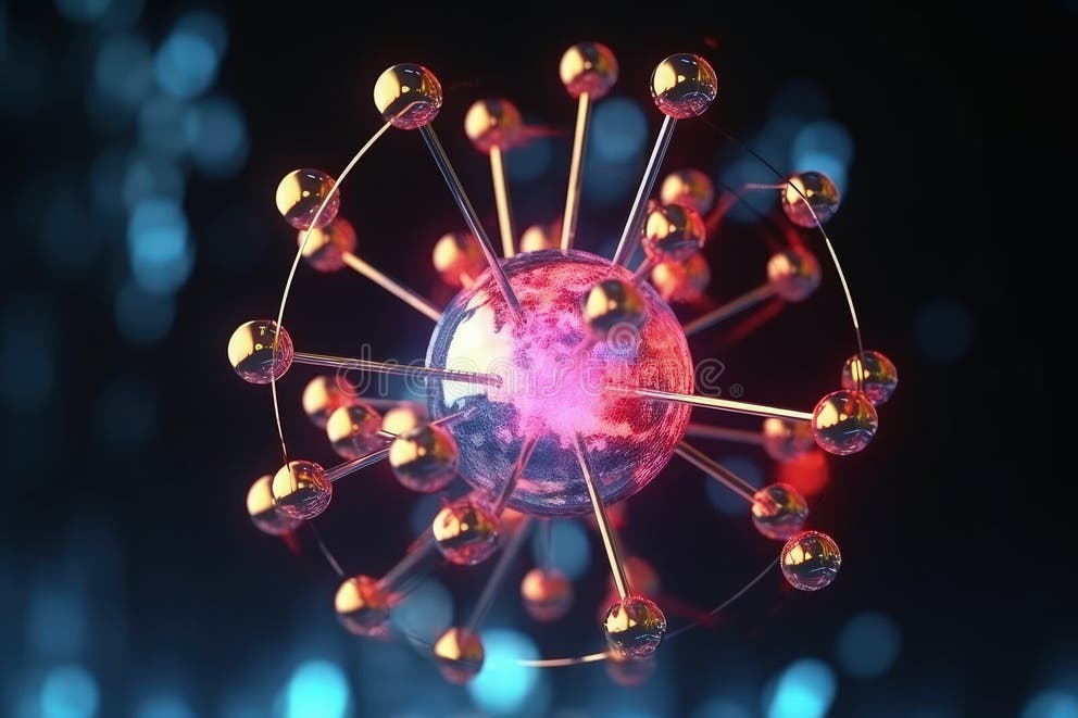 Atomic Nucleus Electrons Neutrons Protons. Model Shows that an Atom is ...
