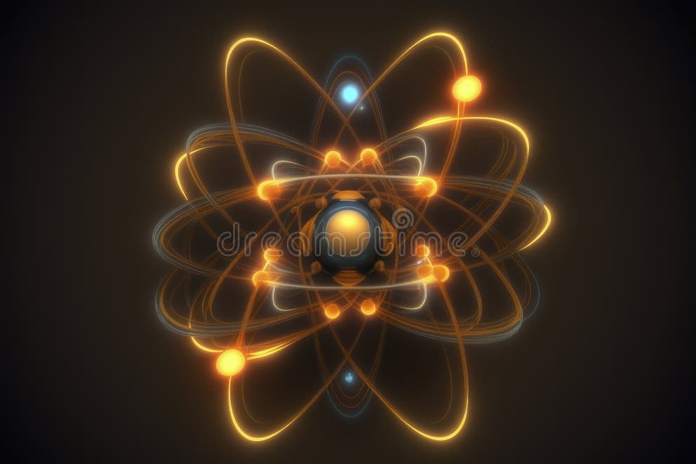 Atomic Nucleus Electrons Neutrons Protons. Model Shows that an Atom is ...