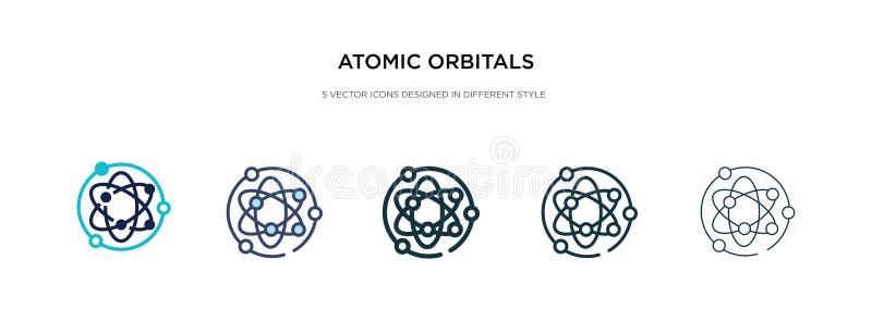 Atomic Orbitals Icon in Different Style Vector Illustration. Two ...