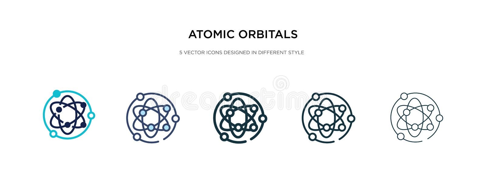 Atomic Orbitals Icon in Trendy Design Style. Atomic Orbitals Icon ...